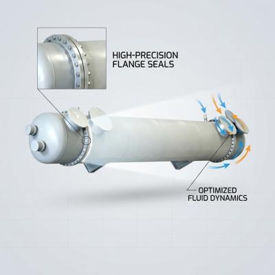 China Anodic Protection Shell Tube Sulfuric Acid Cooler CD-AP-60 60m2 316L Tubes for 98 Percent Acid Cooling for sale