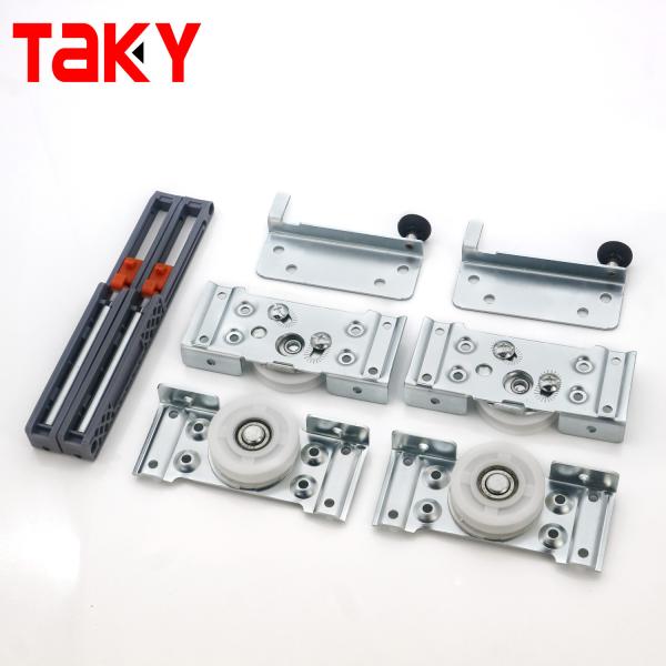 Quality Iron and Nylon Folding Door Roller Wheel Fittings for Sliding Wardrobe Doors 8.5cm*11cm for sale