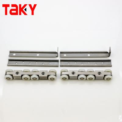 Cina Sistema di attrezzatura per armadi di porta in legno con ruota scorrevole a rulli con sliver e dimensione di 8,5 cm*11 cm in vendita