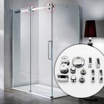 China Stainless Steel Frameless Shower Fittings Glass Sliding Door Kit with 12MM Glass Thickness for sale