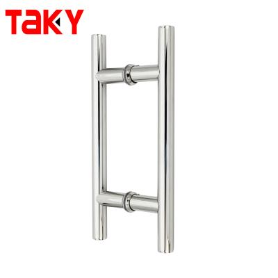 China 24 inch Double Side H Shape Glass Door Round Ladder Pull Door Handle Door Window Handles for sale