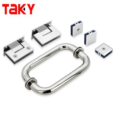 China 1.0mm Pipe Thickness Stainless Steel D Type Glass Door Pull Handle for Hotel Shower Room for sale