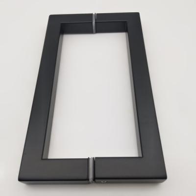 중국 호텔 8인치 블랙 매트 D형 스테인리스 스틸 304 유리 문 손잡이 샤워실 판매용