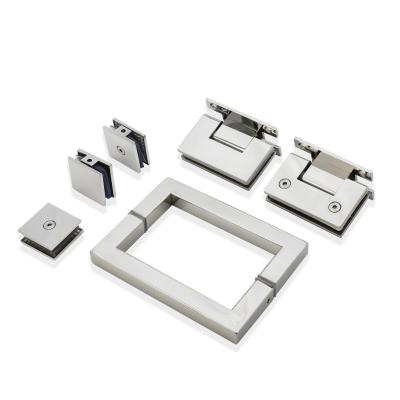 China Open Style Hinge Glass Door Square Handle Kit for Whole Set Stainless Steel Shower for sale