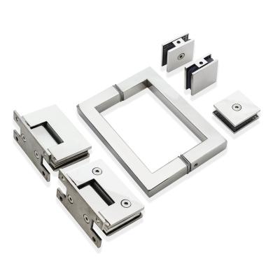 China Open Style Hinge Glass Door Square Handle Kit for Whole Set Stainless Steel Shower for sale