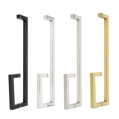 중국 닦은 입구 검은 문 손잡이 당기는 건물 욕실 유리 문 설치 판매용