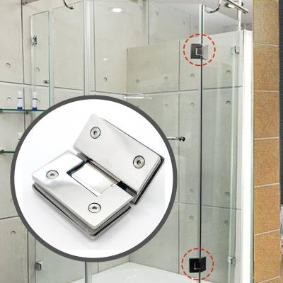 中国 ブラッシュされたニッケルガラスヒンジ 135 度 開口角 グラスシャワー用 販売のため