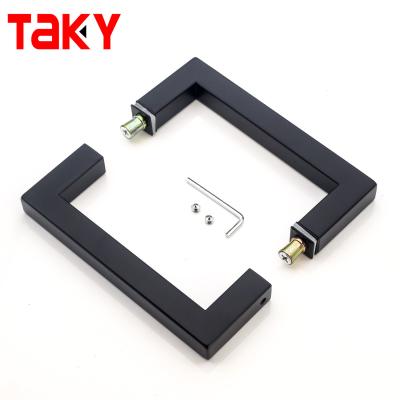 중국 매트 검은 얼룩 뒤로 뒤로 슬라이딩 샤워 유리 문 정사각형 당기 손잡이 6 8 인치 판매용