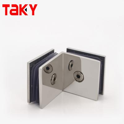 China Durable 45*45mm Shower Clamps for Tempered Glass Mounting in Corner of Bathroom Door for sale