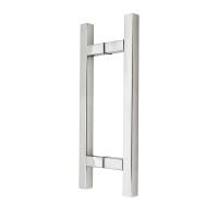 China Shower Door Knobs with Polish Finish Vertical Stainless Steel Pull Handle and SS 304 for sale
