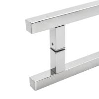 China Shower Door Knobs with Polish Finish Vertical Stainless Steel Pull Handle and SS 304 for sale