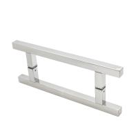 China Shower Door Knobs with Polish Finish Vertical Stainless Steel Pull Handle and SS 304 for sale