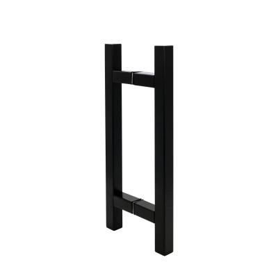 중국 매트 검은색 L형 욕실 유리 문 손잡이 판매용