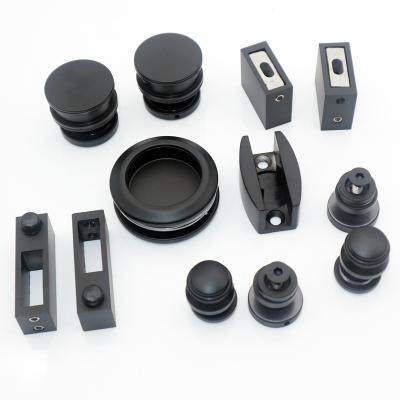 Kit de hardware de portas de vidro deslizantes sem enquadramento com porta deslizante de estilo reto e fechada suavemente