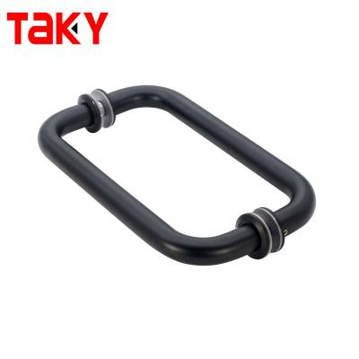 중국 매트 검은 사틴 둥근 스테인레스 스틸 당기 손잡이 샤워 유리 문 손잡이 판매용