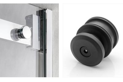 Chine Kit de porte de douche coulissante noire en forme de plateau rond pour 8-12 mm à vendre