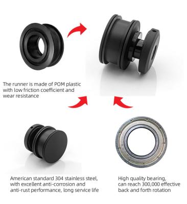 Cina Spessore di vetro di 10 mm Acquisti per cabine doccia Infissi per porte scorrevoli in materiale SS304 in vendita