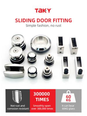 China Shower Room Glass Door Slide Satin Finish Sliding Door Fitting Set Fold Door System for sale
