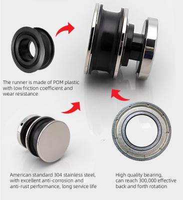 Cina Hardware per il sistema di porte scorrevoli in acciaio inossidabile di design moderno per vetro sicuro di 10-12 mm di spessore in vendita