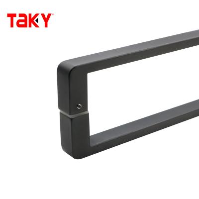 Cina Manico di porta da bagno in acciaio inossidabile nero contemporaneo Manico di doccia in vetro in vendita