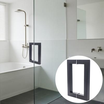 중국 공장 304 스테인리스 스틸 매트 검은 색 정면 튜브 유리 문 손잡이 판매용