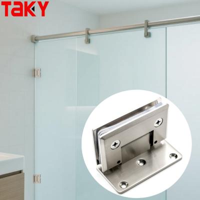 中国 ヘビーデューティーステンレススチールウォールマウントスクエアバスルームシャワーガラスドアヒンジ 販売のため