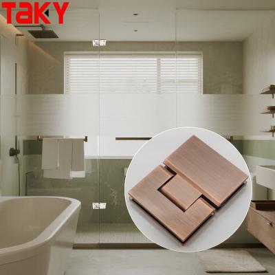 China 180 Degree Stainless Steel Rose Gold Shower Hinge Glass to Glass Hinge for sale