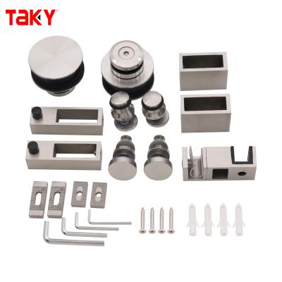 中国 ホットセラーフレームレスシャワールームアクセサリーフィッティングスライドガラスドアシステムキット 販売のため