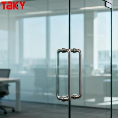 Cina Moderno portasciugamani back to back Maniglia per porta in vetro per doccia in acciaio inossidabile senza telaio in vendita
