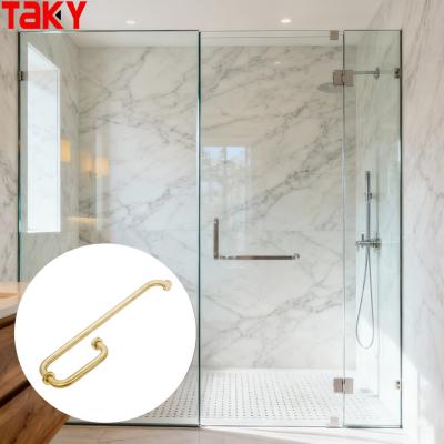 Cina Maniglia per porta in vetro con portasciugamani per hotel in acciaio inossidabile di lusso moderno di tipo G in vendita