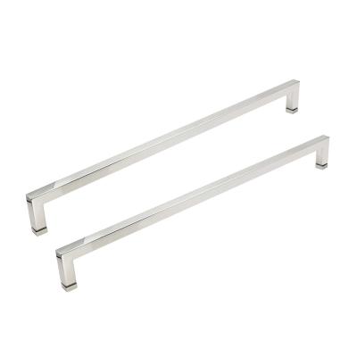 China Stainless Steel Silver Square Shower Door Pull Handle Towel bar Sliding Glass Door Handle for sale