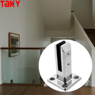 China Stainless Steel 316 Frameless Glass Railing Clamp for 8-12mm Glass Thickness for sale