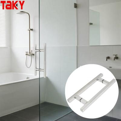 China H Type Stainless Steel Shower Glass Door Handle Entry Door Pull Handles for sale