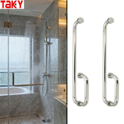 China Wholesale Round Tube Shower Handle G Type Glass Door Handle Bathroom Handle for sale
