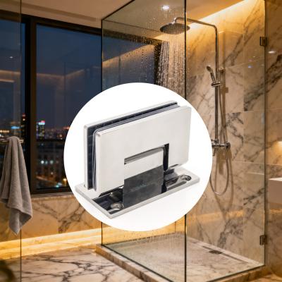 China Wall Mounted 90 Degree square Corner Glass Door Hinge Pivot Screen Shower Hinge for sale