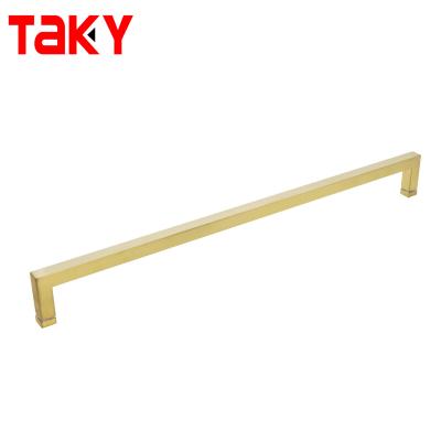 China Stainless Steel Golde Square L Shape Glass Door Handle Shower Door Towel bar Pull Handle for sale
