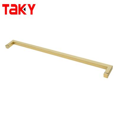 China L Shape Golde Square Glass Door Handle Large Shower Door Towel bar Pull Handle for sale