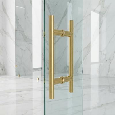 China Easy Install Stainless Steel Tube Door Handle Mirror Finish Long Push Pull Handle for sale