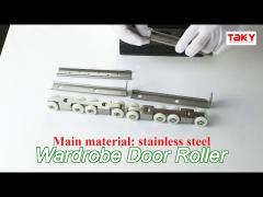 zinc plating iron nylon wardrobe sliding fitting system for customer requirements
