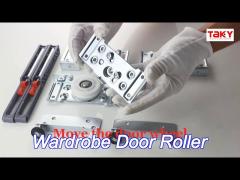 iron and nylon folding door roller wheel fittings for sliding wardrobe doors 8.5cm*11cm