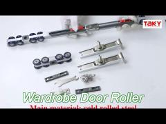 iron nylon furniture wardrobe door hanging track double single soft closing 8 wheel sliding door