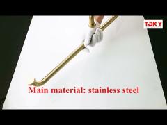 customization aluminium shower screen glass door handle with 0.5mm thickness and bn finish
