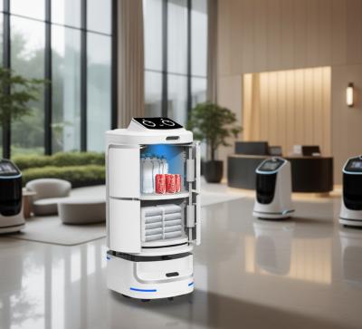 China Programmable Intelligent Elevator Service Robot Auto Charging 20KG Payload App-Controlled Advanced Navigation Delivery for sale