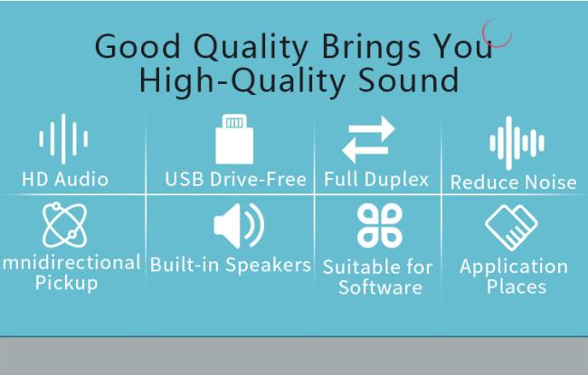 USB Conference Microphone Speaker Omnidirectional Echo Mic
