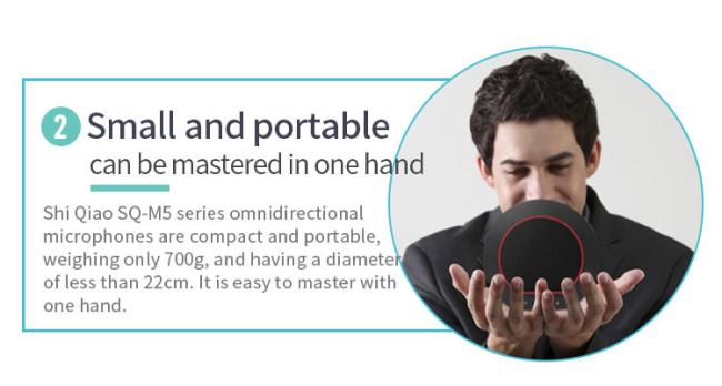 SQ-M5W conference microphone 5 meters long distance pickup, 360 degree high coverage, full duplex echo cancellation