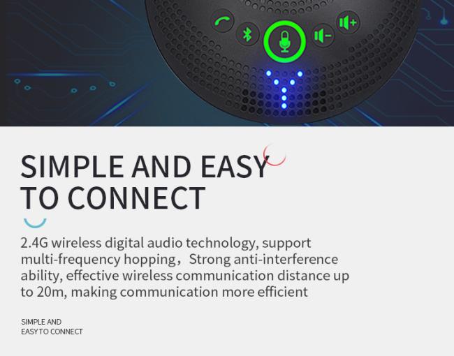 SQ-M13U 2.4G wireless omnidirectional conference microphone, 360-degree pickup, high-definition audio, and noise reduction