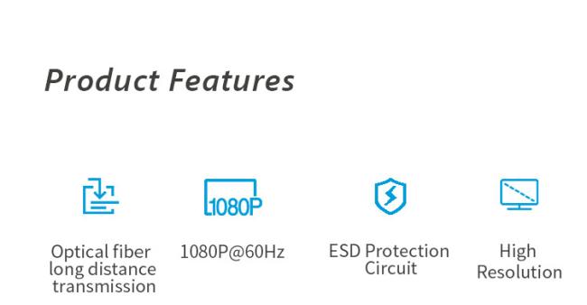 SQ-DVI01VGA01 VGA digital optical high-definition video terminal fiber long-distance transmission anti-interference