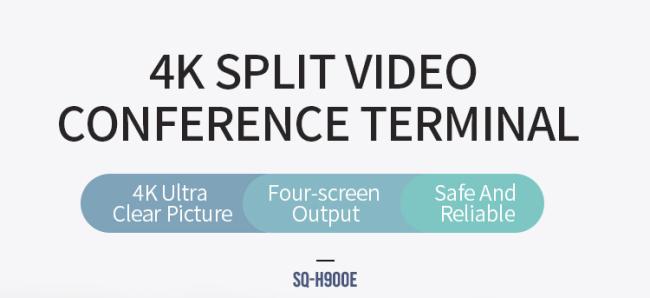 SQ-H900E 4k split video conference terminal with fidelity voice, four-screen output, suitable for safe and reliable conferences