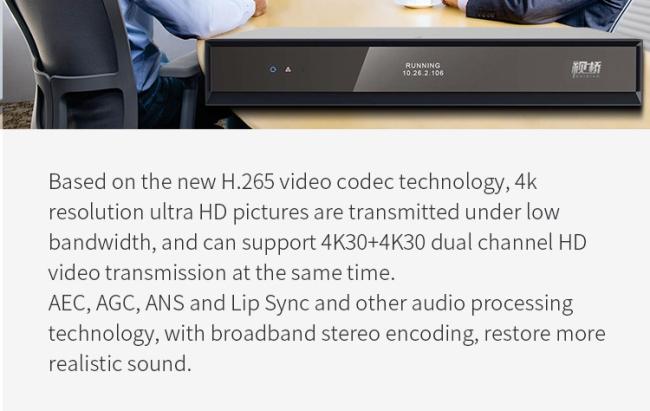 SQ-H900E 4k split video conference terminal with fidelity voice, four-screen output, suitable for safe and reliable conferences