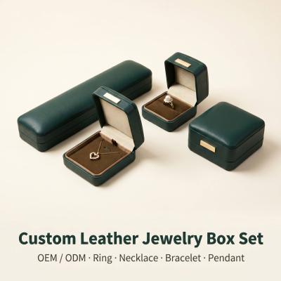 China Durable Rectangle PU Jewellery Box  Long Chain Pendant Jewelry Box for sale